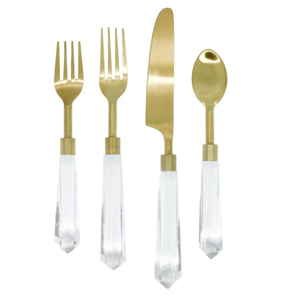 lusso - clear acrylic flatware set - 4 piece
